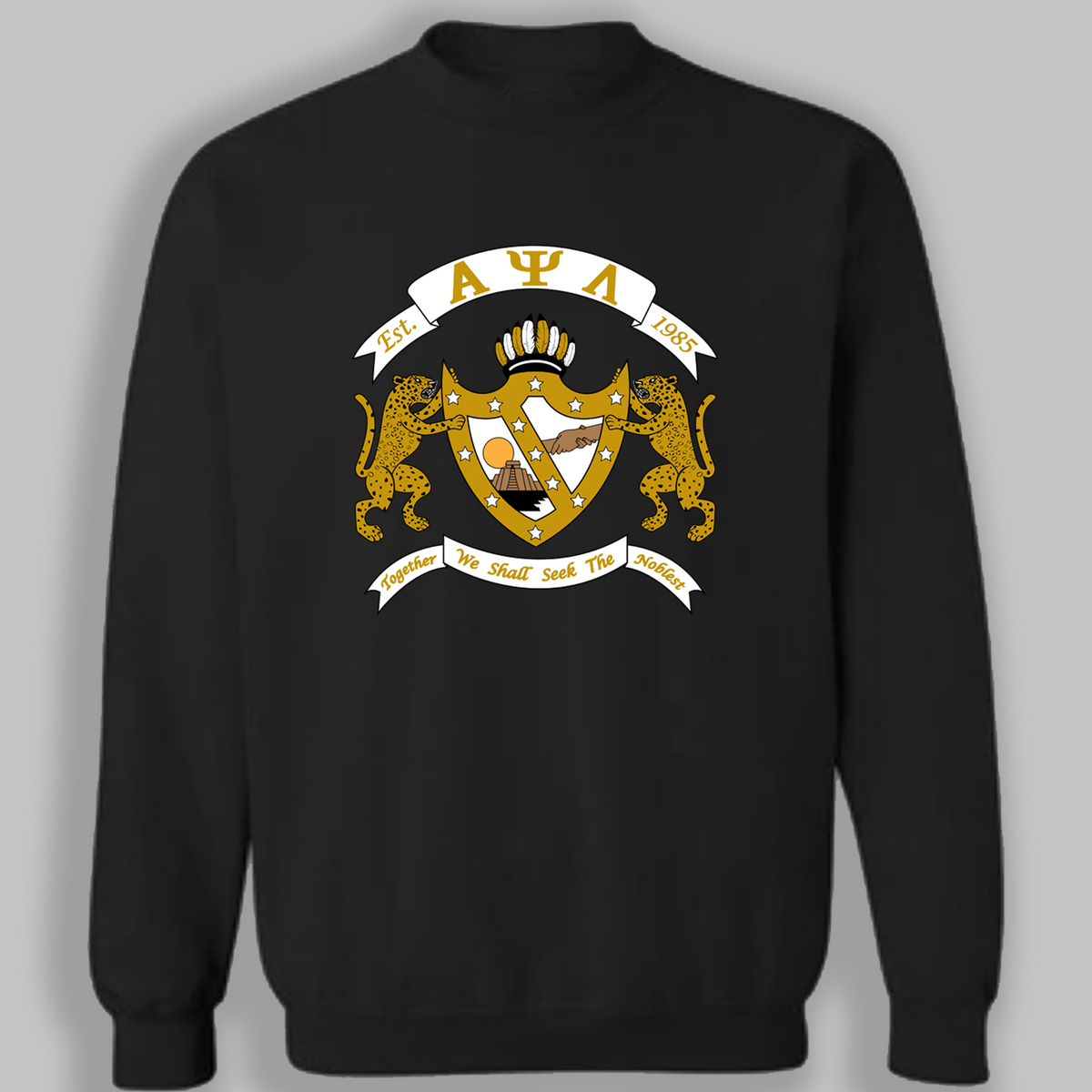 APsi Full Crest Black Crewneck – Uri Customs