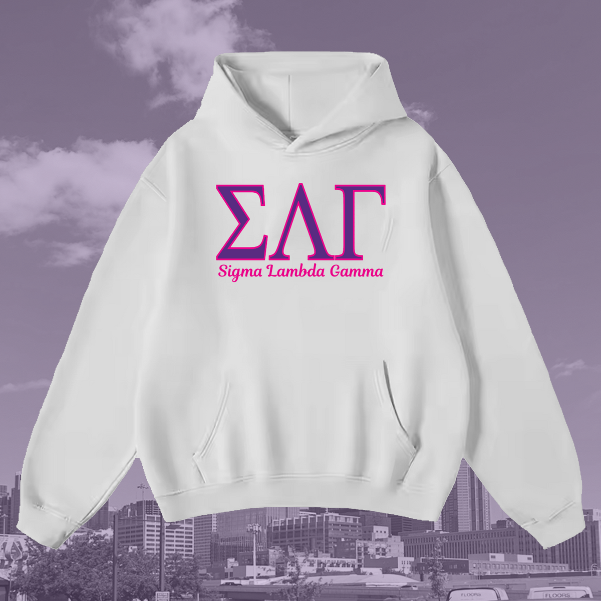 SLG Thin Letters White Hoodie – Uri Customs